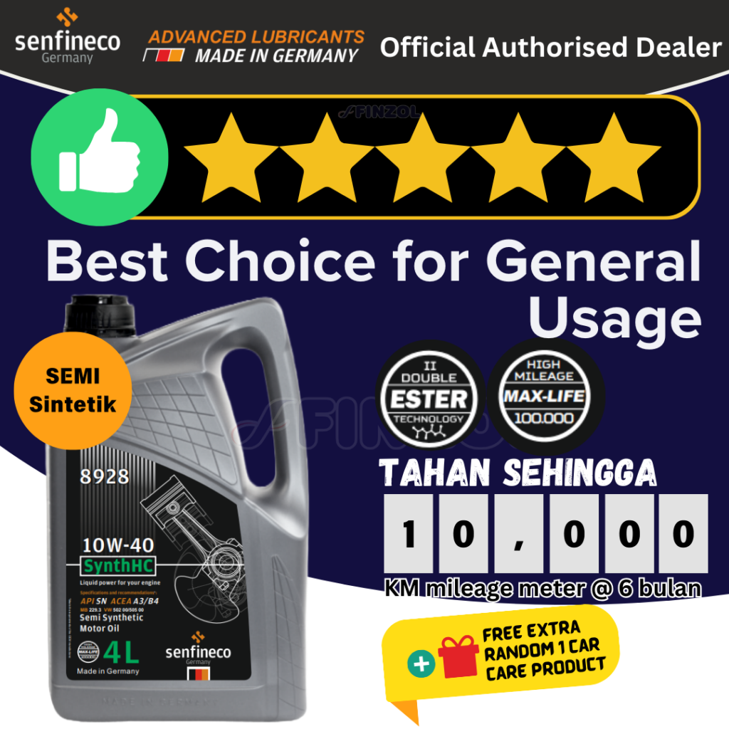 Senfineco Malaysia Engine Oil For Hyundai Atos - Finzol Souq V2